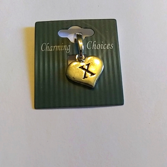 charming choices | Jewelry | Heart Charm Pendant With An X On It Silver ...